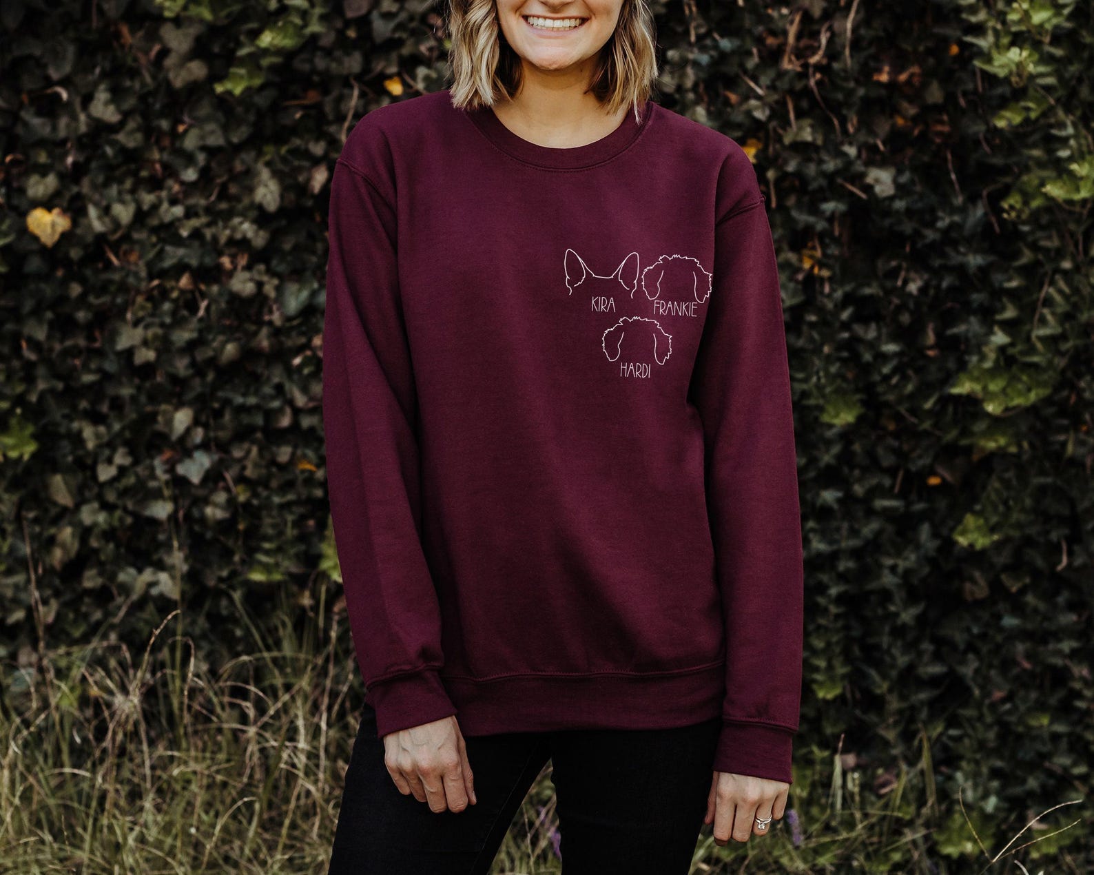 Custom Dog Ear Sweatshirt, Personalized Dog Sweatshirt, Custom Dog Mom ...
