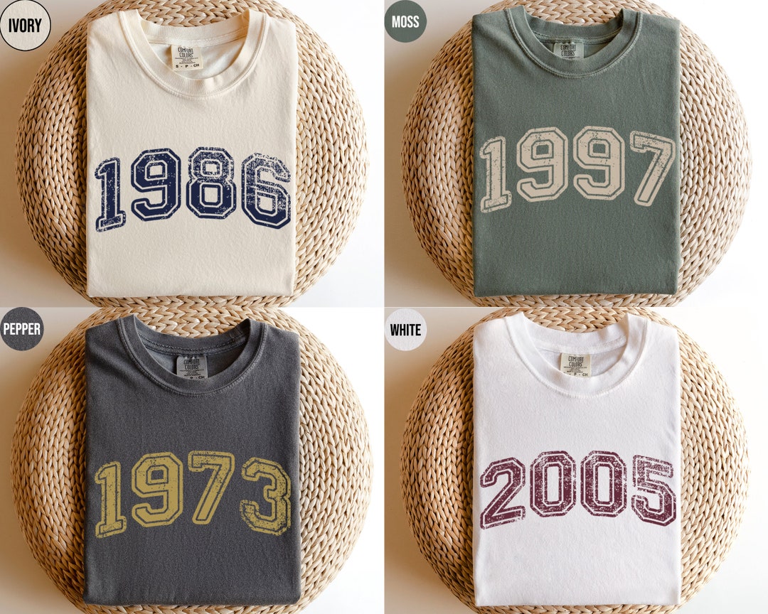 Retro Custom Year Shirt,retro Birth Date Tshirt,comfort Colors ...
