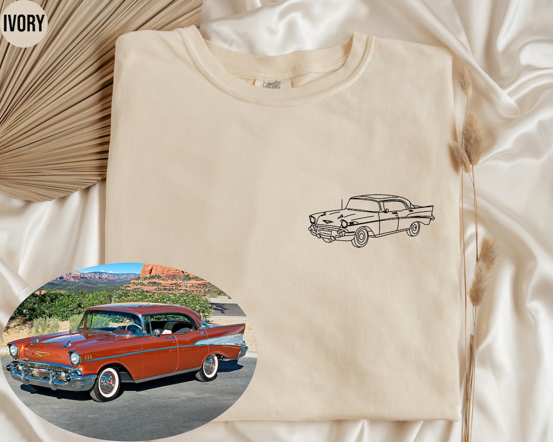 Custom Car Outline Shirt, Comfort Colors Car Line Art Tshirt ...
