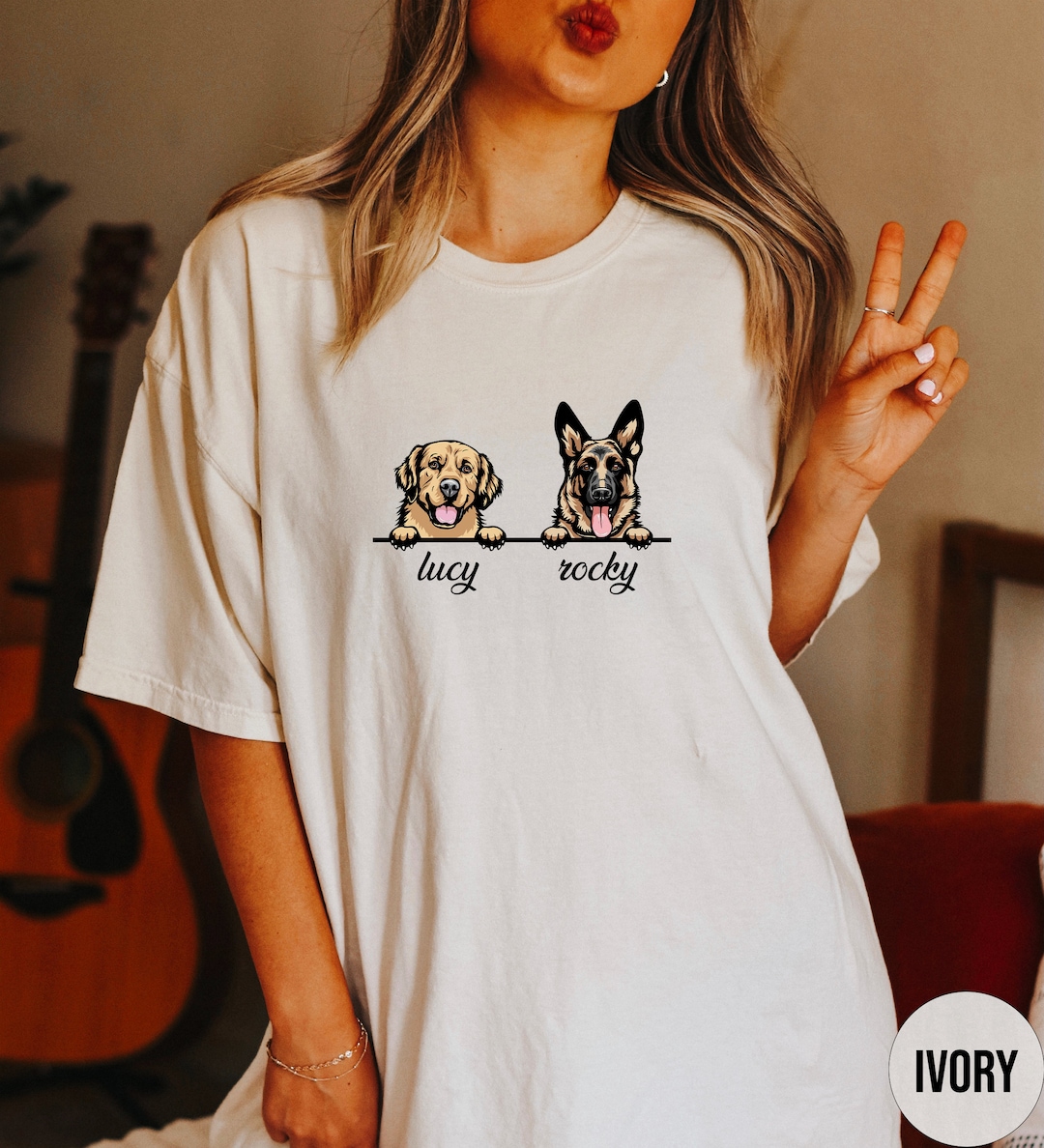 Custom Dog Shirt, Personalized Dog Face Tshirt, Dog Name Crewneck ...