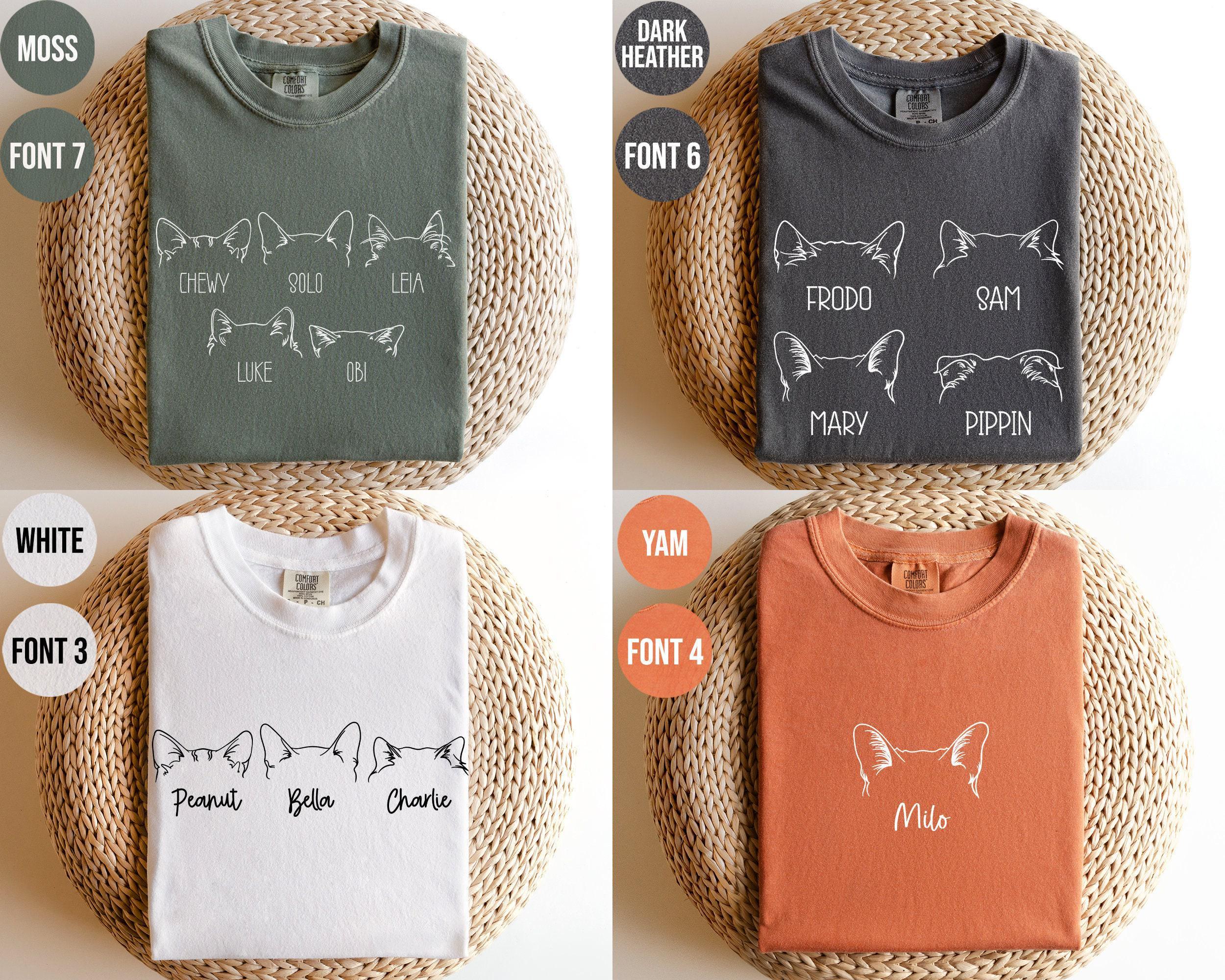 Custom Cat Shirt Personalized Cat Ear Tshirt With Name Comfort Colors ...