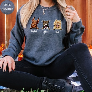 Custom Dog Sweatshirt, Personalized Dog Face Sweatshirt With Name ...