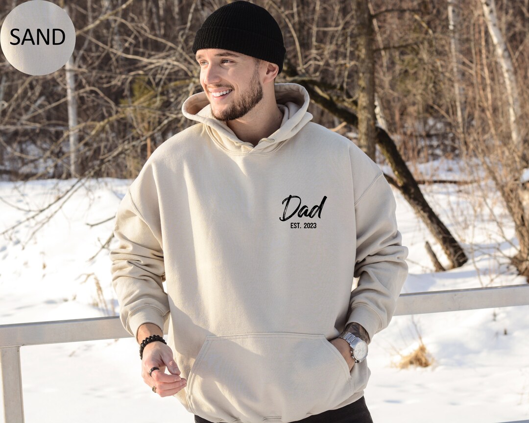 Dad Est Hoodie, Custom Dad Sweatshirt, Personalized Dad Gift for New ...