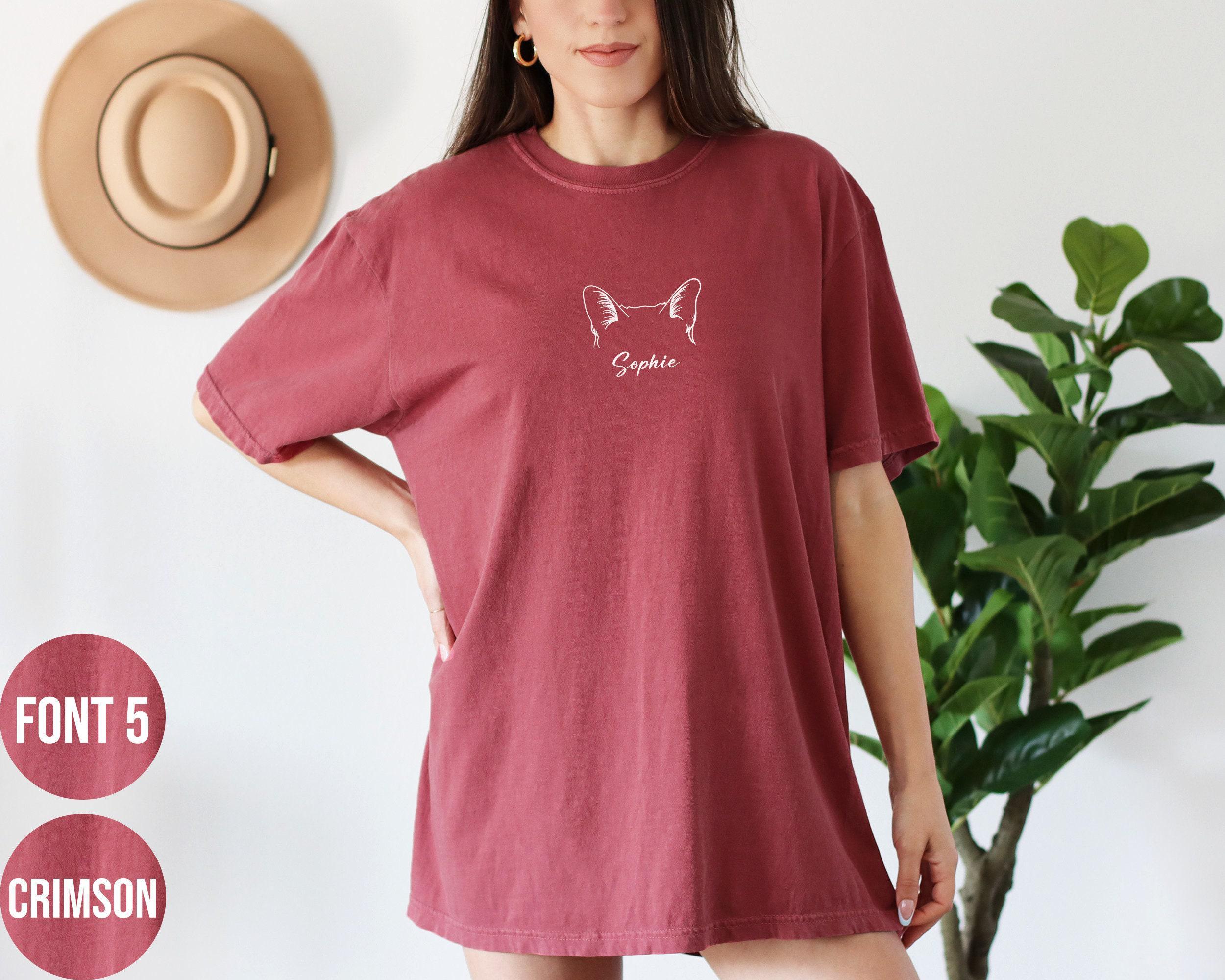 Custom Cat Shirt Personalized Cat Ear Tshirt With Name Comfort Colors ...