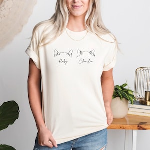 Custom Cat Shirt Personalized Cat Ear Tshirt With Name Comfort Colors ...