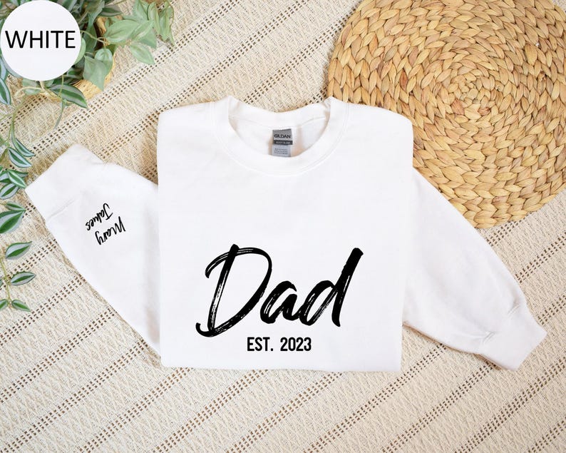 Custom Dad Est With Kids Names Sweatshirt, Personalized Dad Hoodie ...