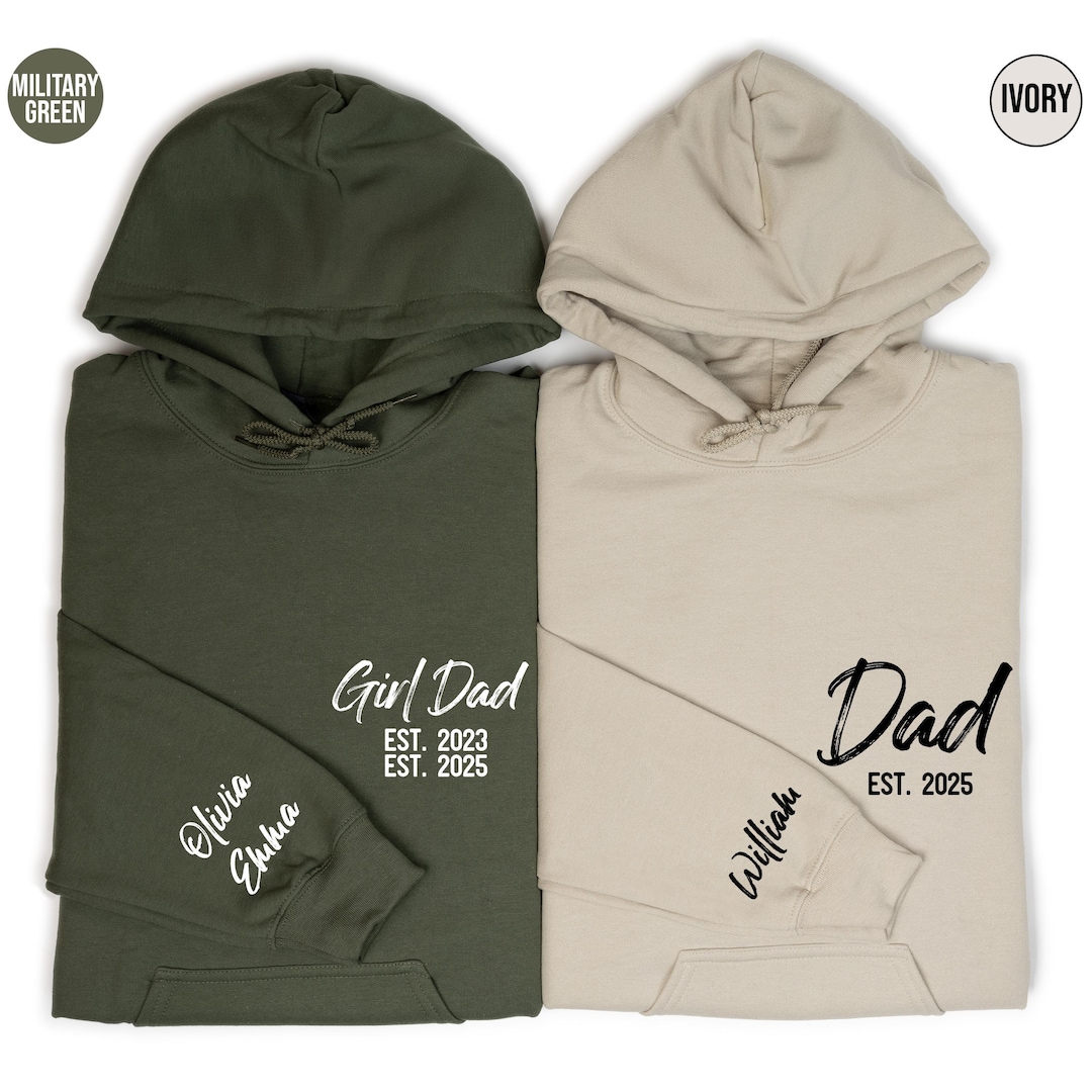 Custom Dad Hoodie, Personalized Dad Est Sweatshirt With Kids Names ...