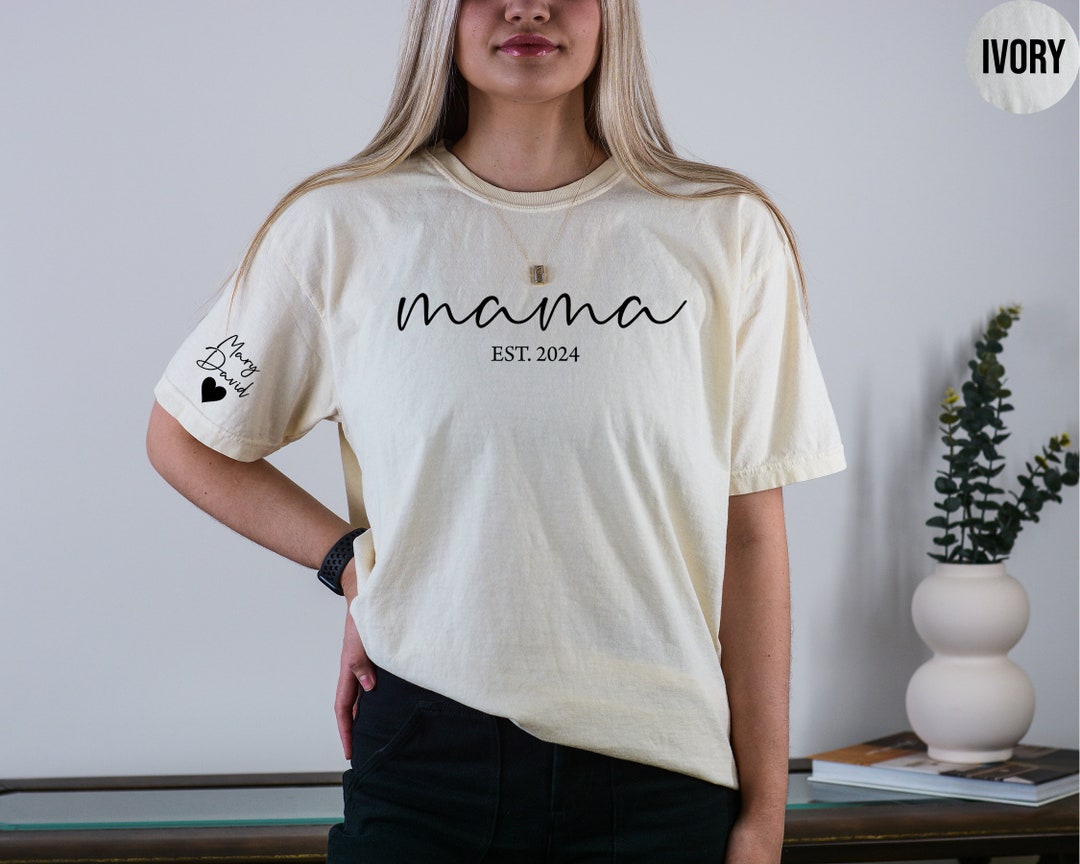 Custom Mama Shirt With Date and Kid Name Personalized Mama Tshirt Mama ...