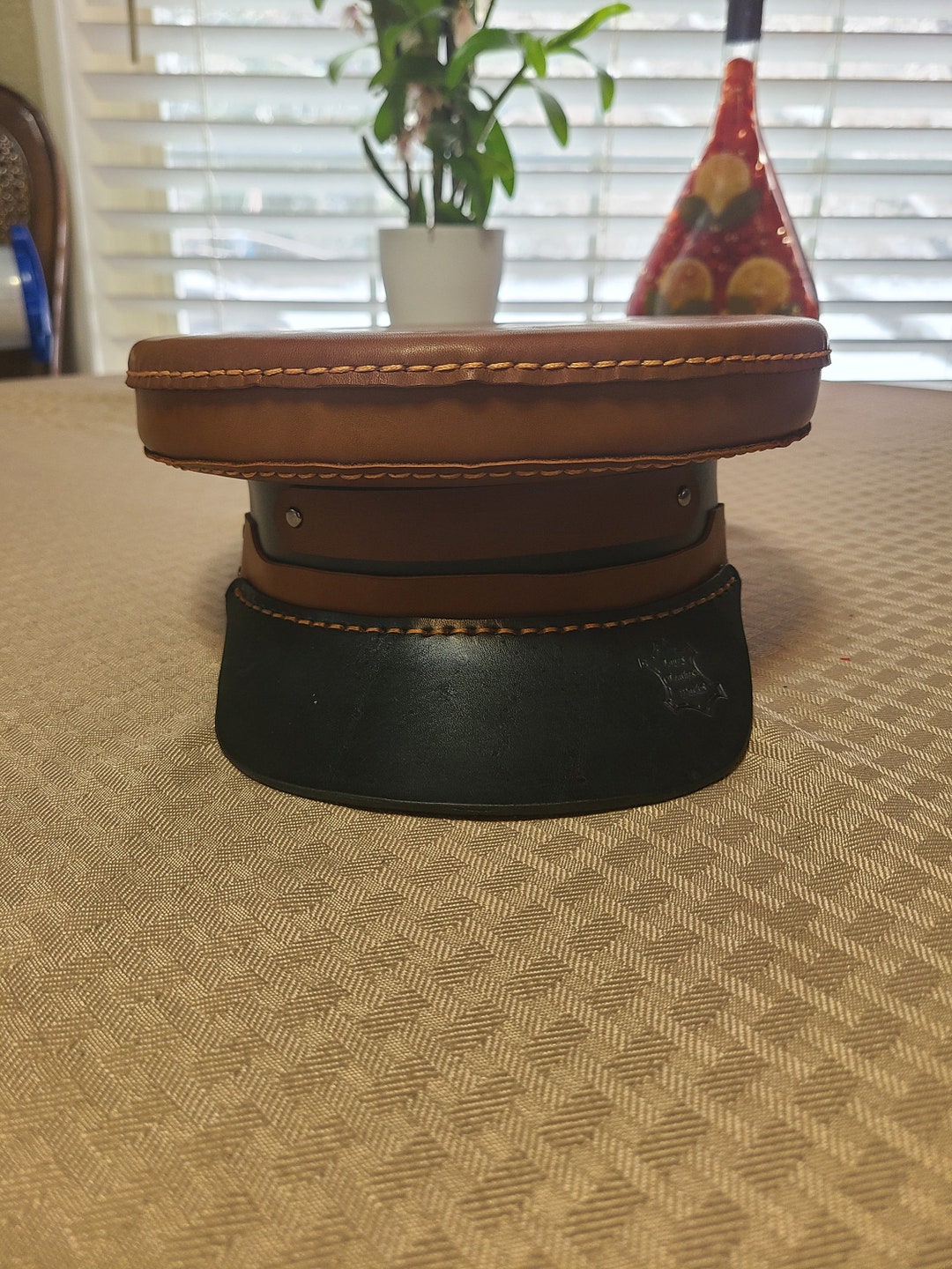 Hand Sewn Custom Leather Train Conductor Hat - Etsy