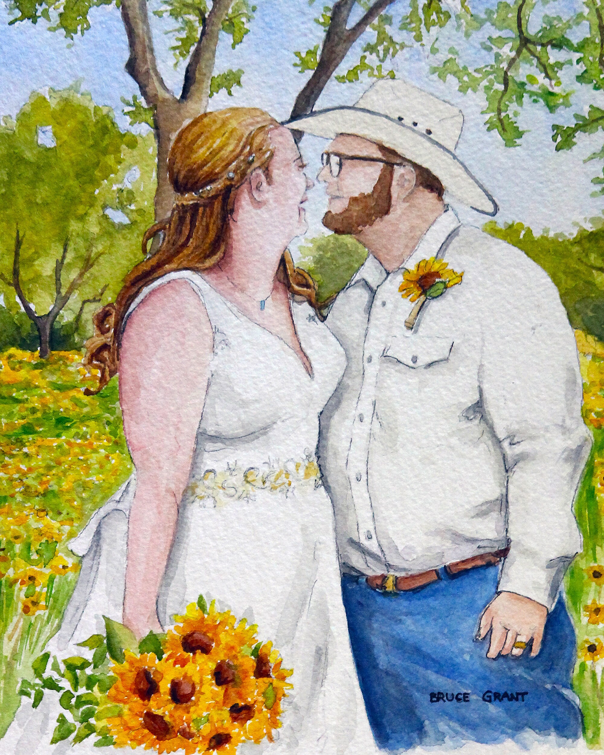 Proposal Painting Engagement Portrait Custom Portrait Hand - Etsy