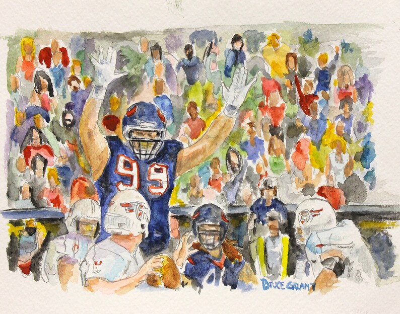 Custom Athlete Portrait, Sports Painting, Action Shot, Watercolor ...