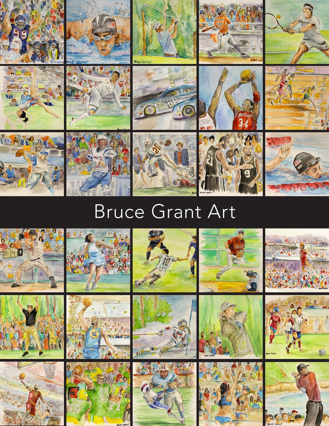 Custom Athlete Portrait, Sports Painting, Action Shot, Watercolor ...