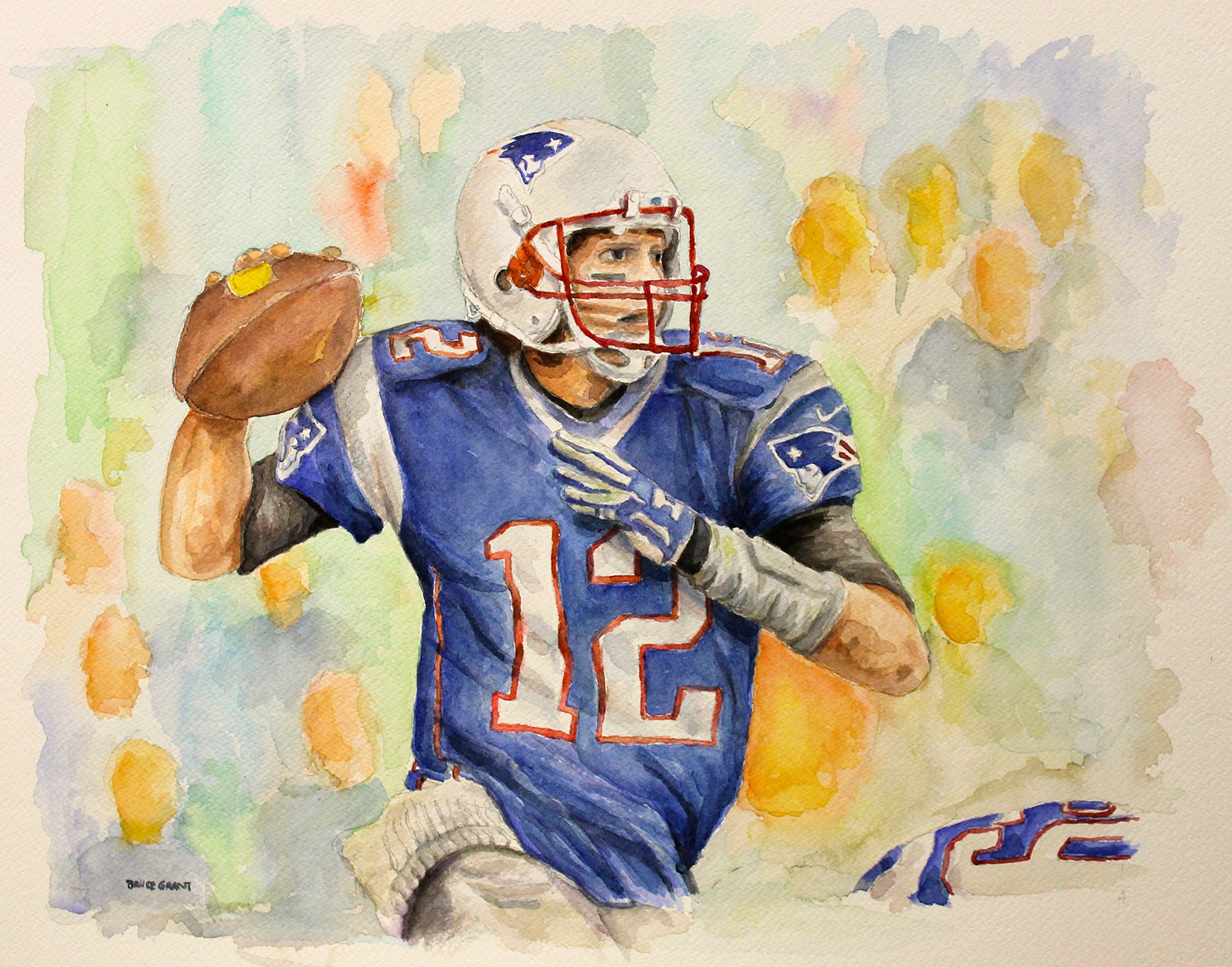 Custom Athlete Portrait, Sports Painting, Action Shot, Watercolor ...