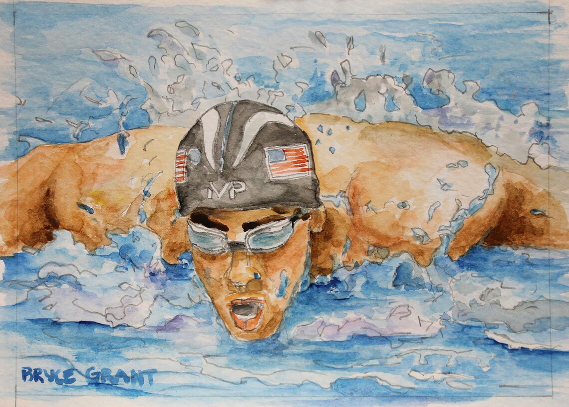 Custom Athlete Portrait, Sports Painting, Action Shot, Watercolor ...