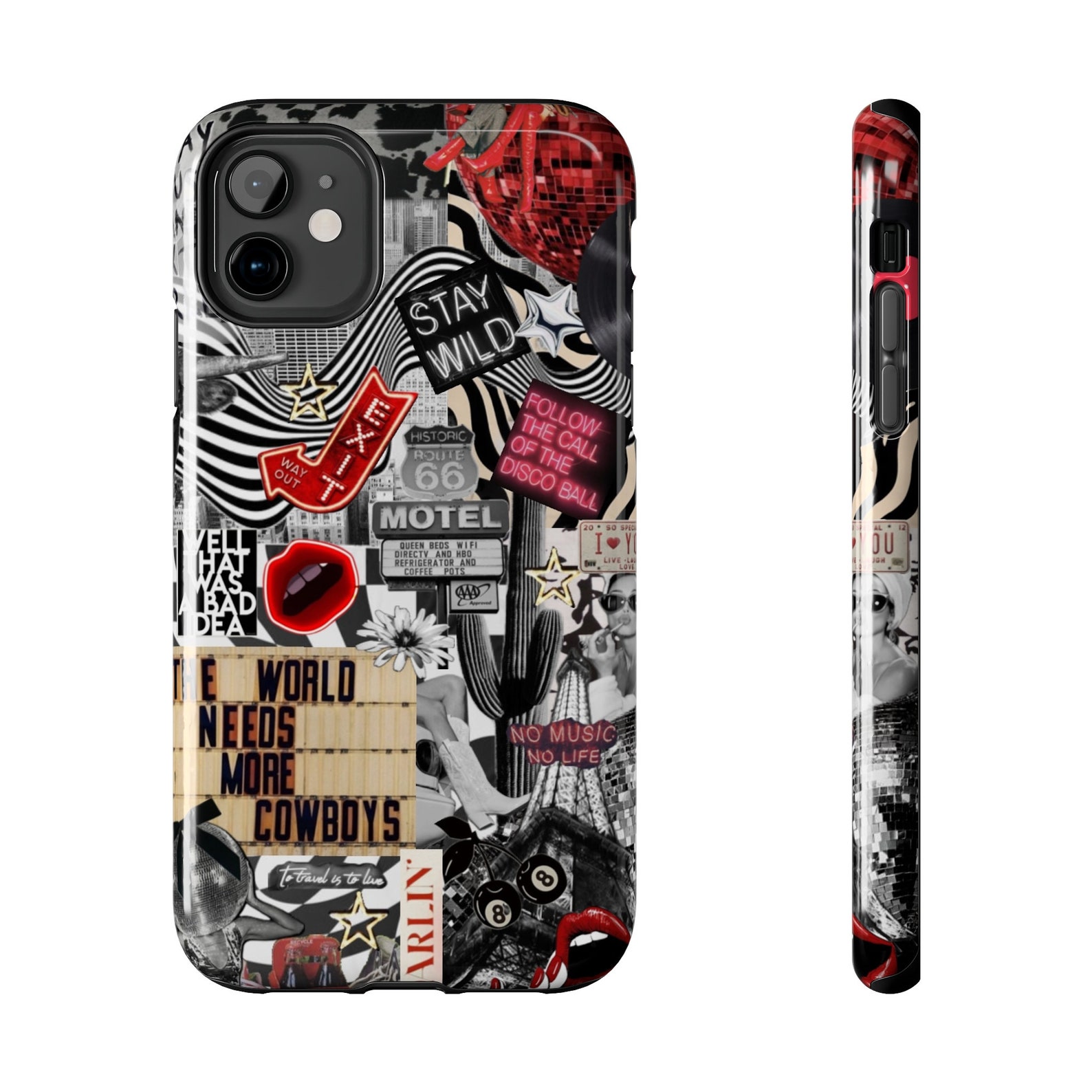 Vintage Red Collage Phone Case, Nostalgia Phone Case, Scrapbook Case ...