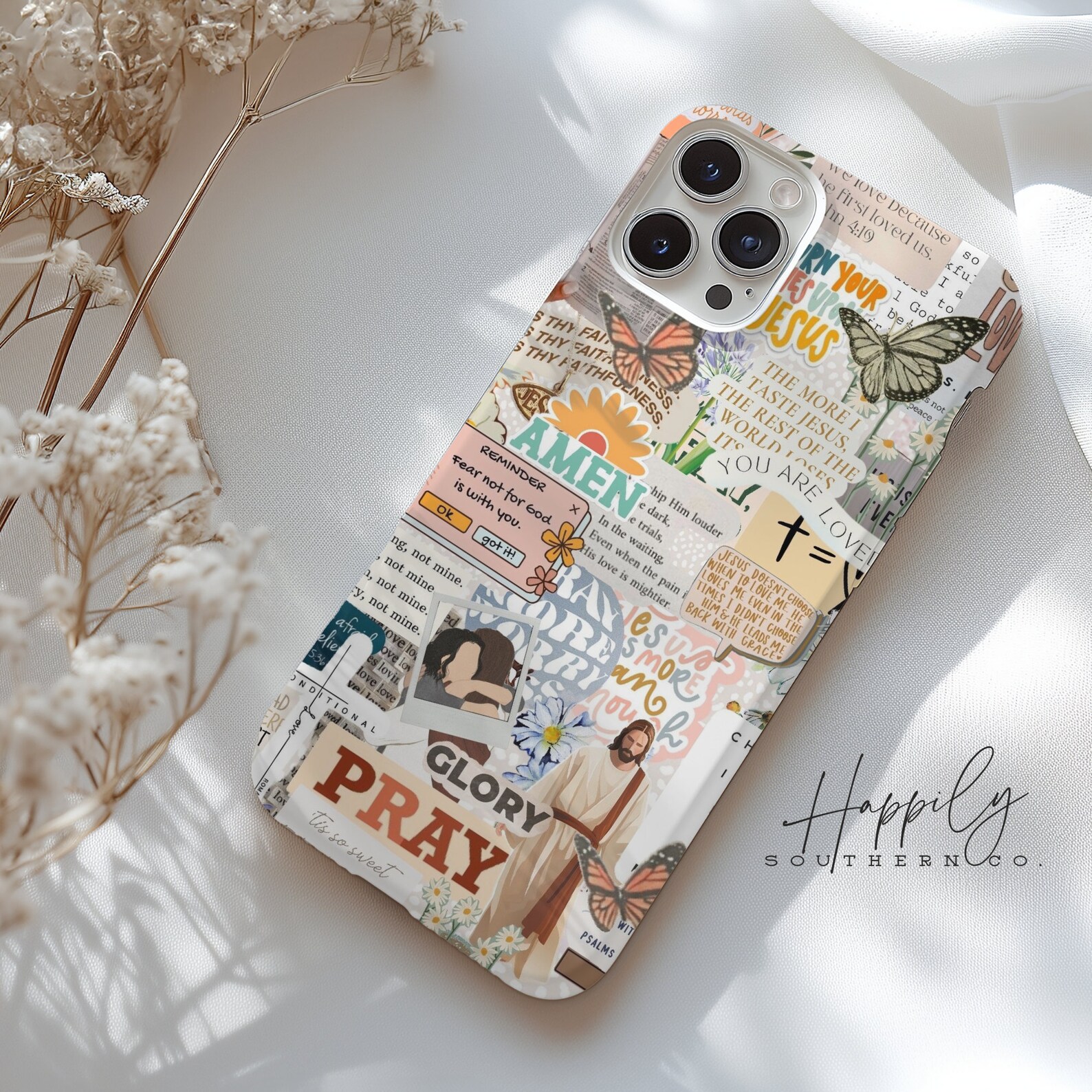 Christian Collage Phone Case, Jesus Phone Case, Religious Gift, iPhone ...