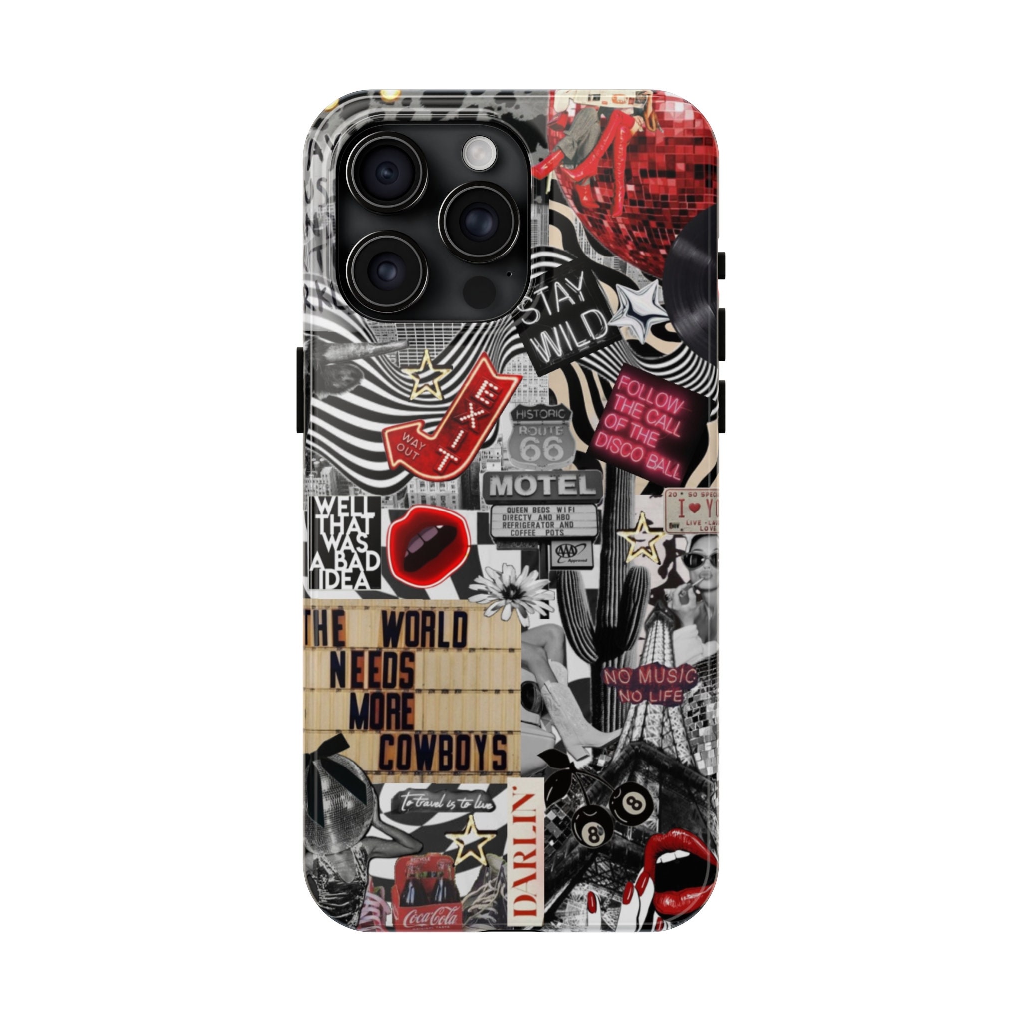 Vintage Red Collage Phone Case, Nostalgia Phone Case, Scrapbook Case ...