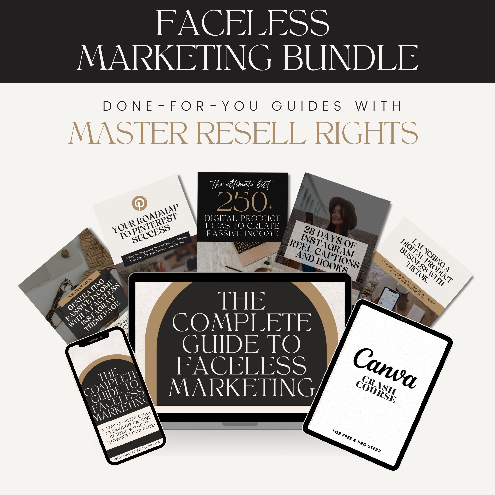 Faceless Marketing Bundle Done for You Master Resell Rights Digital ...