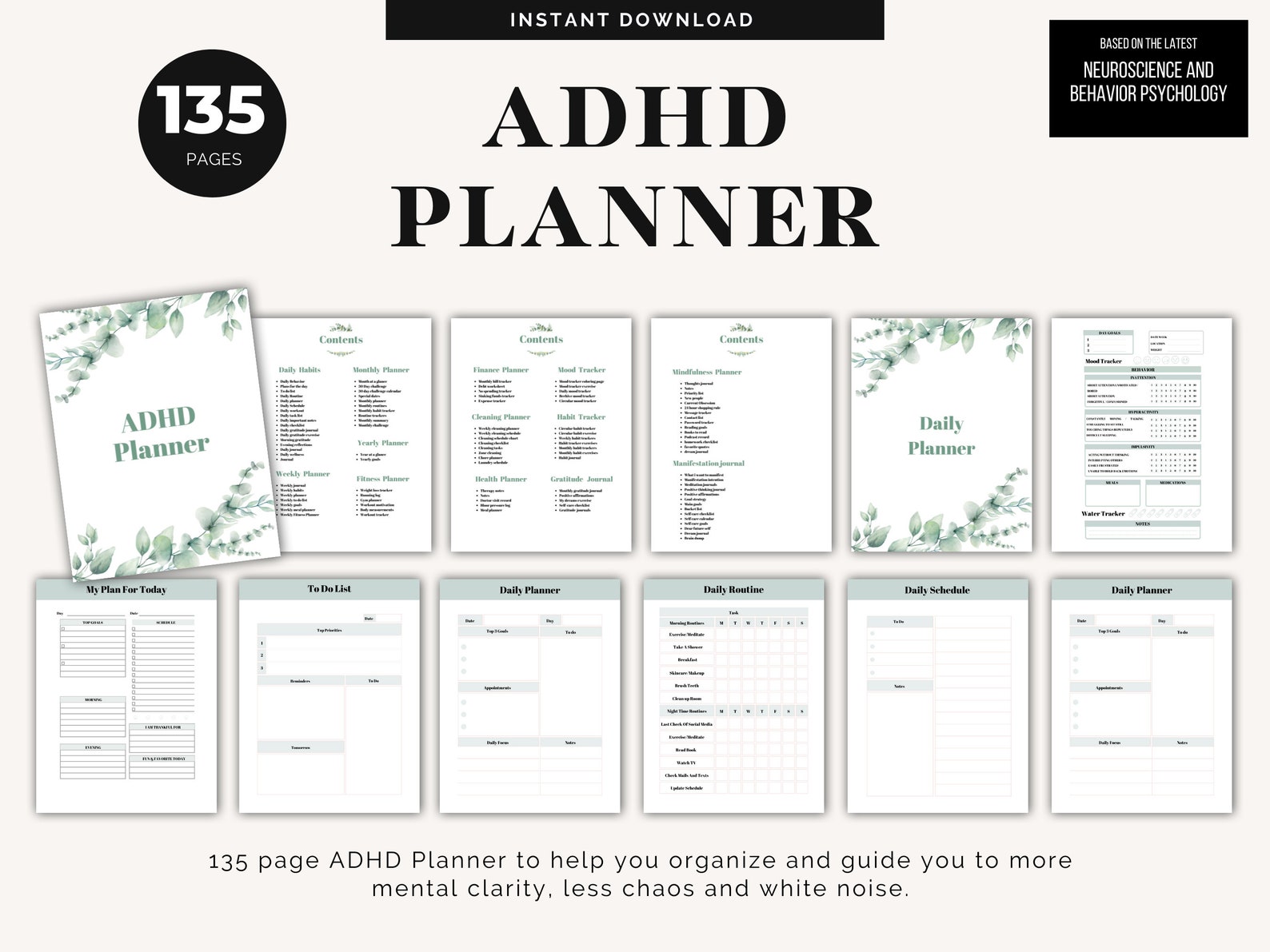 ADHD Planner, Adhd Planner Printable, ADHD, ADHD Digital Planner, Adhd ...