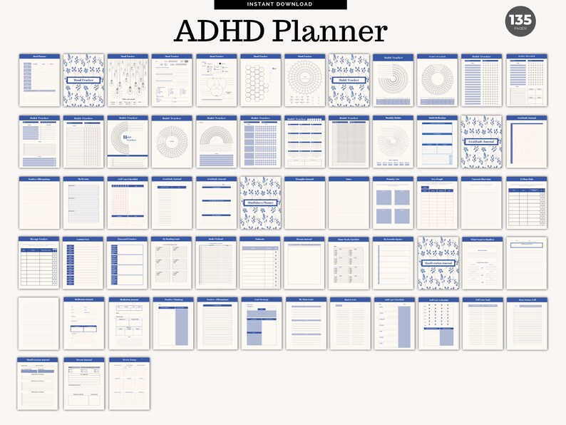 ADHD Planner Adult, ADHD Planner Printable, ADHD Planner, Adhd School ...