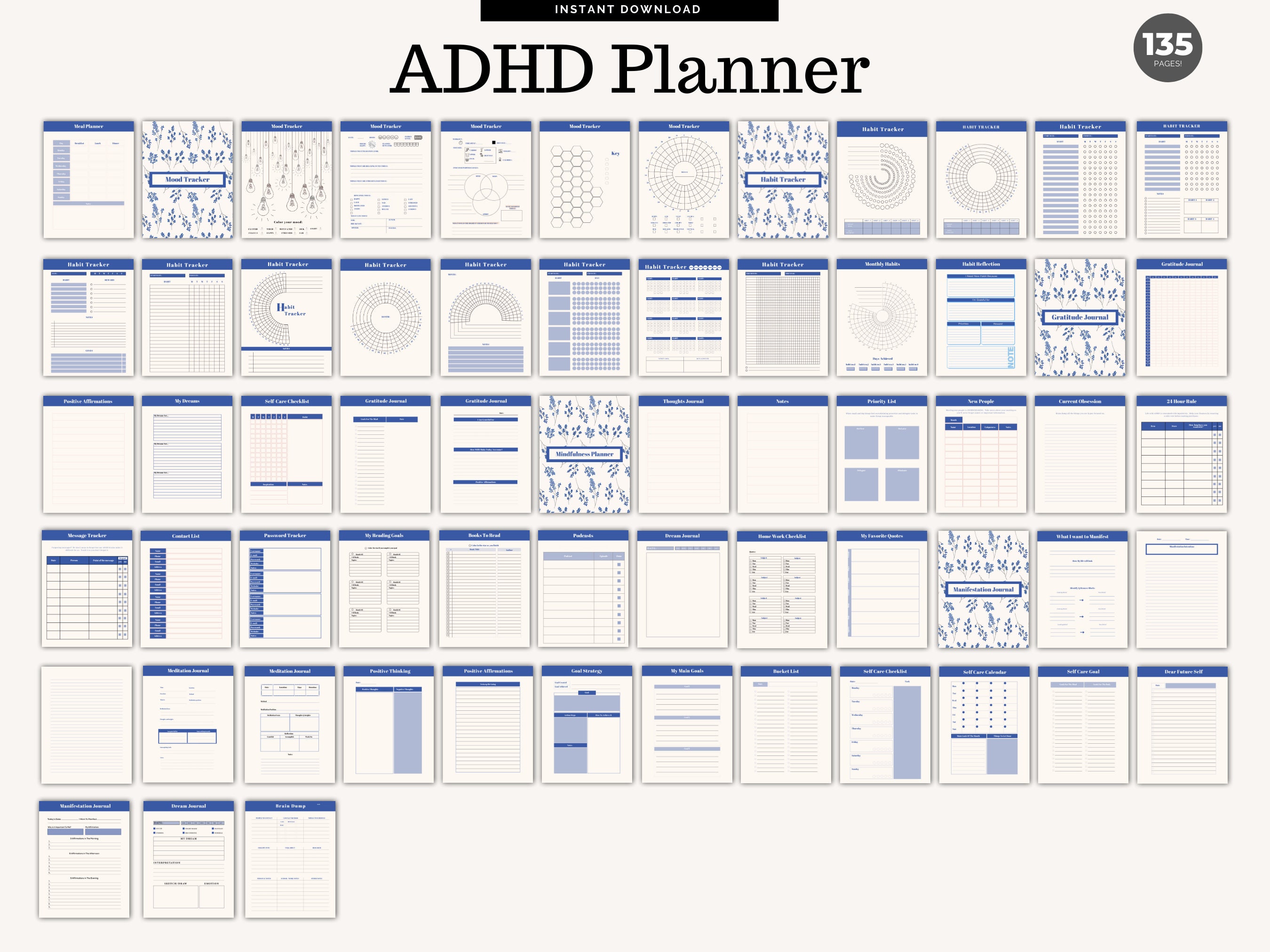 ADHD Planner Adult, ADHD Planner Printable, ADHD Planner, Adhd School ...