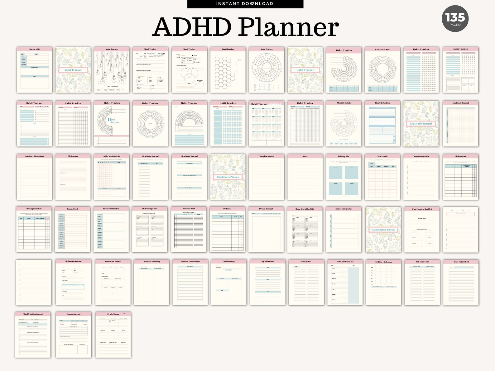 ADHD, ADHD Planner, Adhd Planner Printable, ADHD Digital Planner, Adhd ...