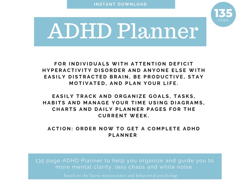 ADHD Planner, Adhd Planner Printable, ADHD, ADHD Digital Planner, Adhd ...
