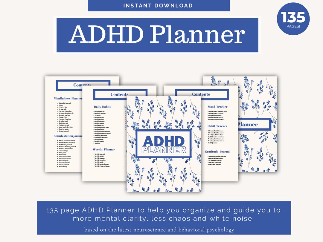 ADHD Planner Adult, ADHD Planner Printable, ADHD Planner, Adhd School ...