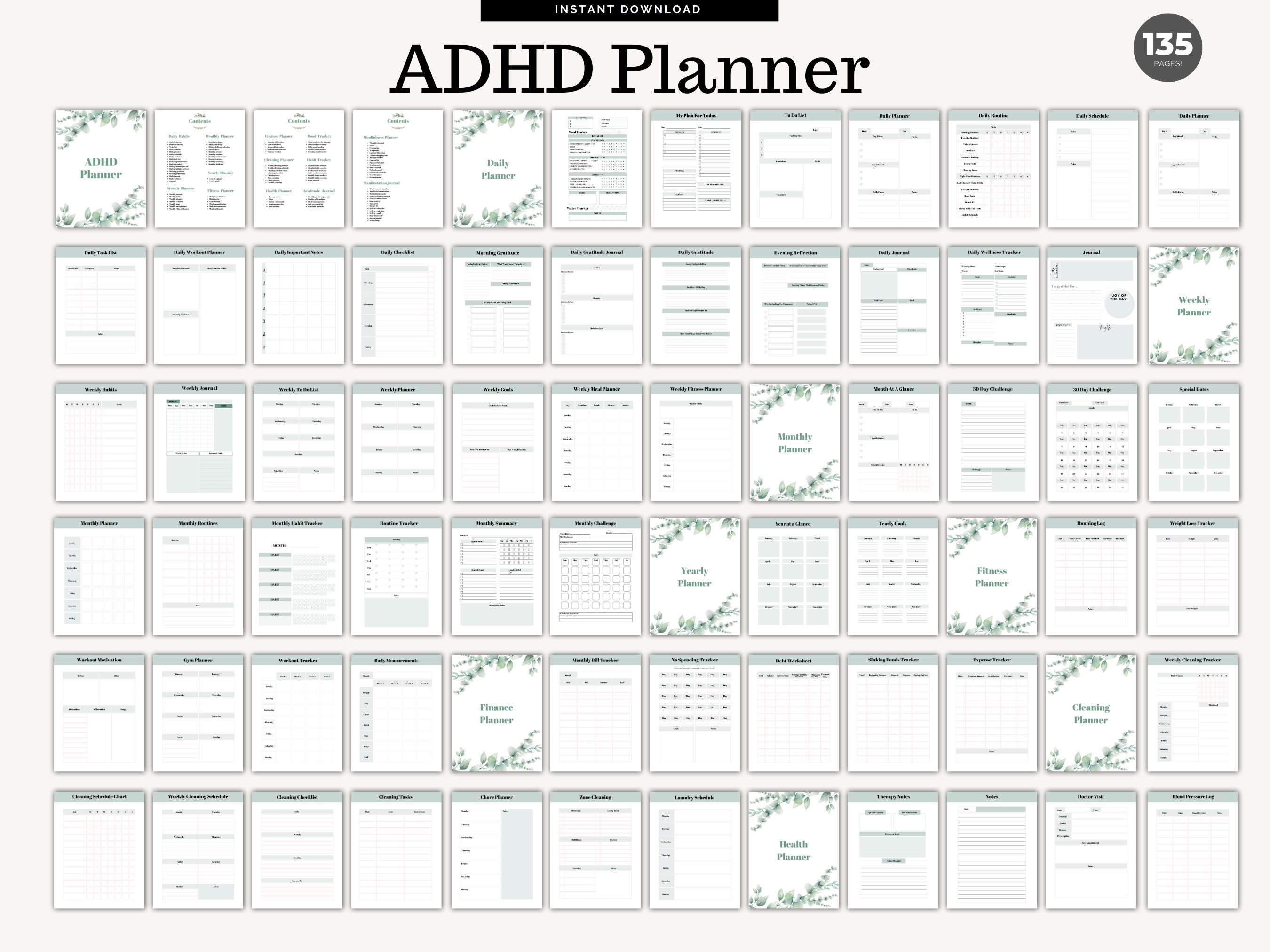 ADHD Planner, Adhd Planner Printable, ADHD, ADHD Digital Planner, Adhd ...