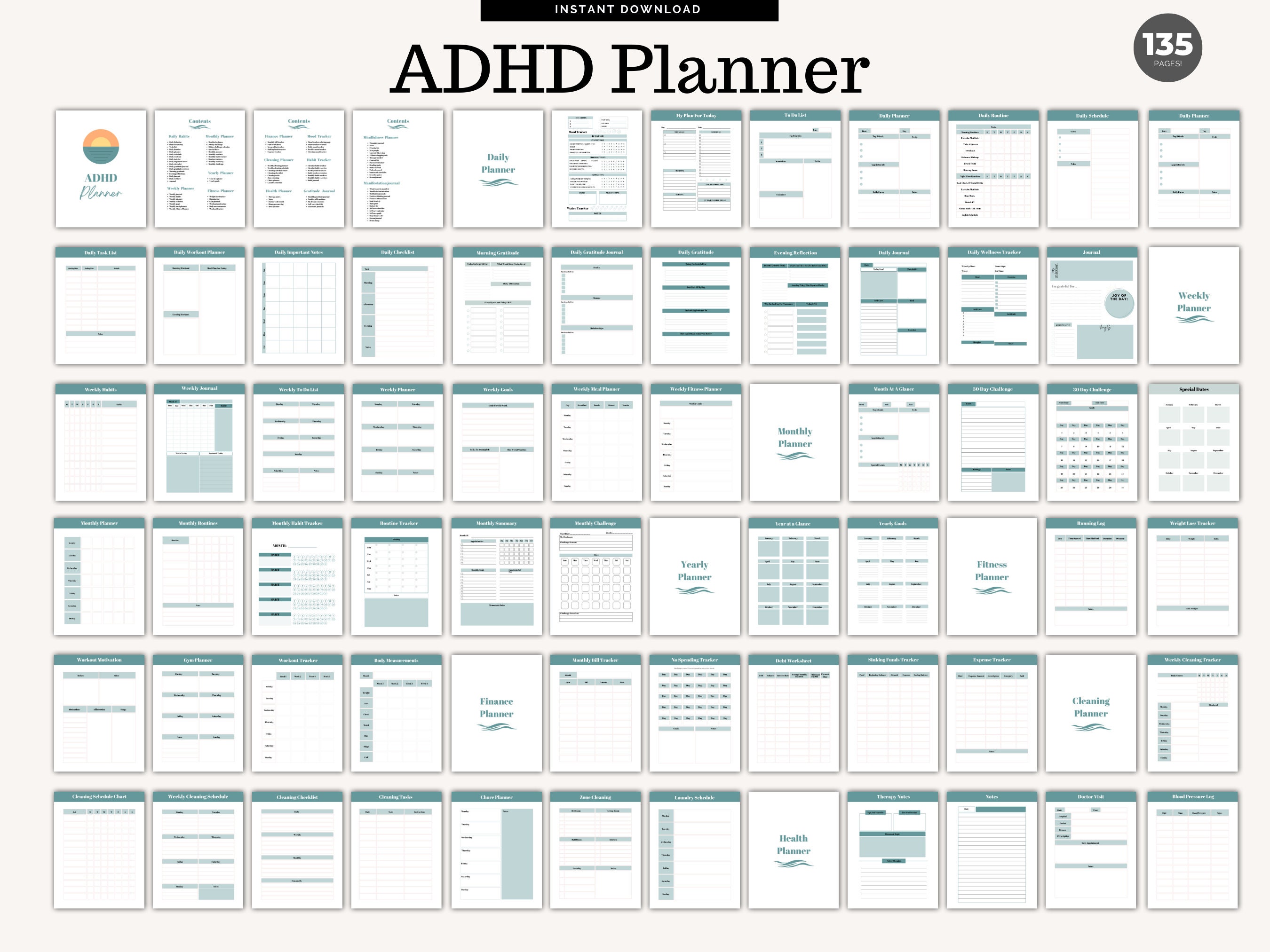 ADHD Planner, Adhd Planner Printable, ADHD, ADHD Digital Planner, Adhd ...