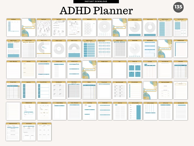 ADHD Planner, Adhd Planner Printable, ADHD, ADHD Digital Planner, Adhd ...