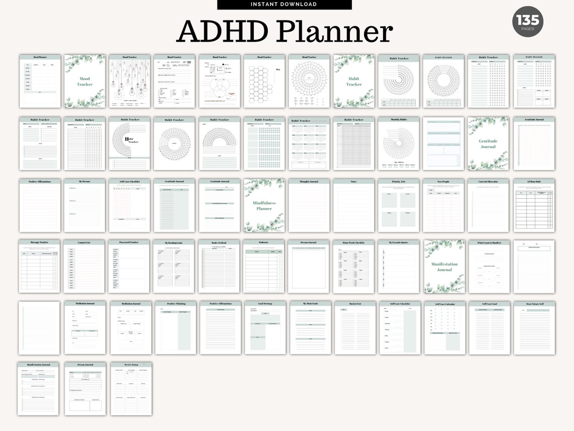 ADHD Planner, Adhd Planner Printable, ADHD, ADHD Digital Planner, Adhd ...