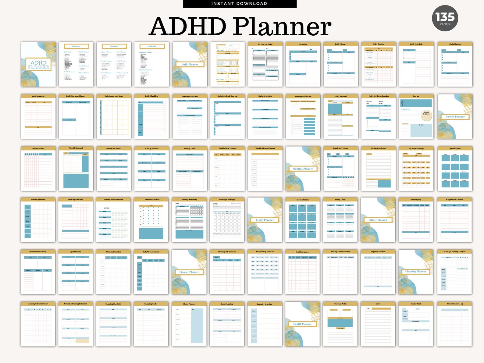 ADHD Planner, Adhd Planner Printable, ADHD, ADHD Digital Planner, Adhd ...