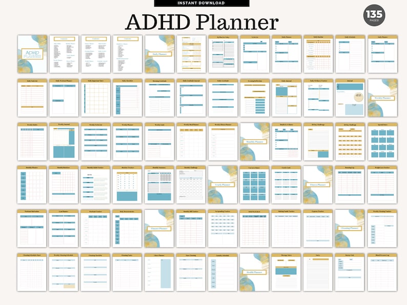 ADHD Planner, Adhd Planner Printable, ADHD, ADHD Digital Planner, Adhd ...