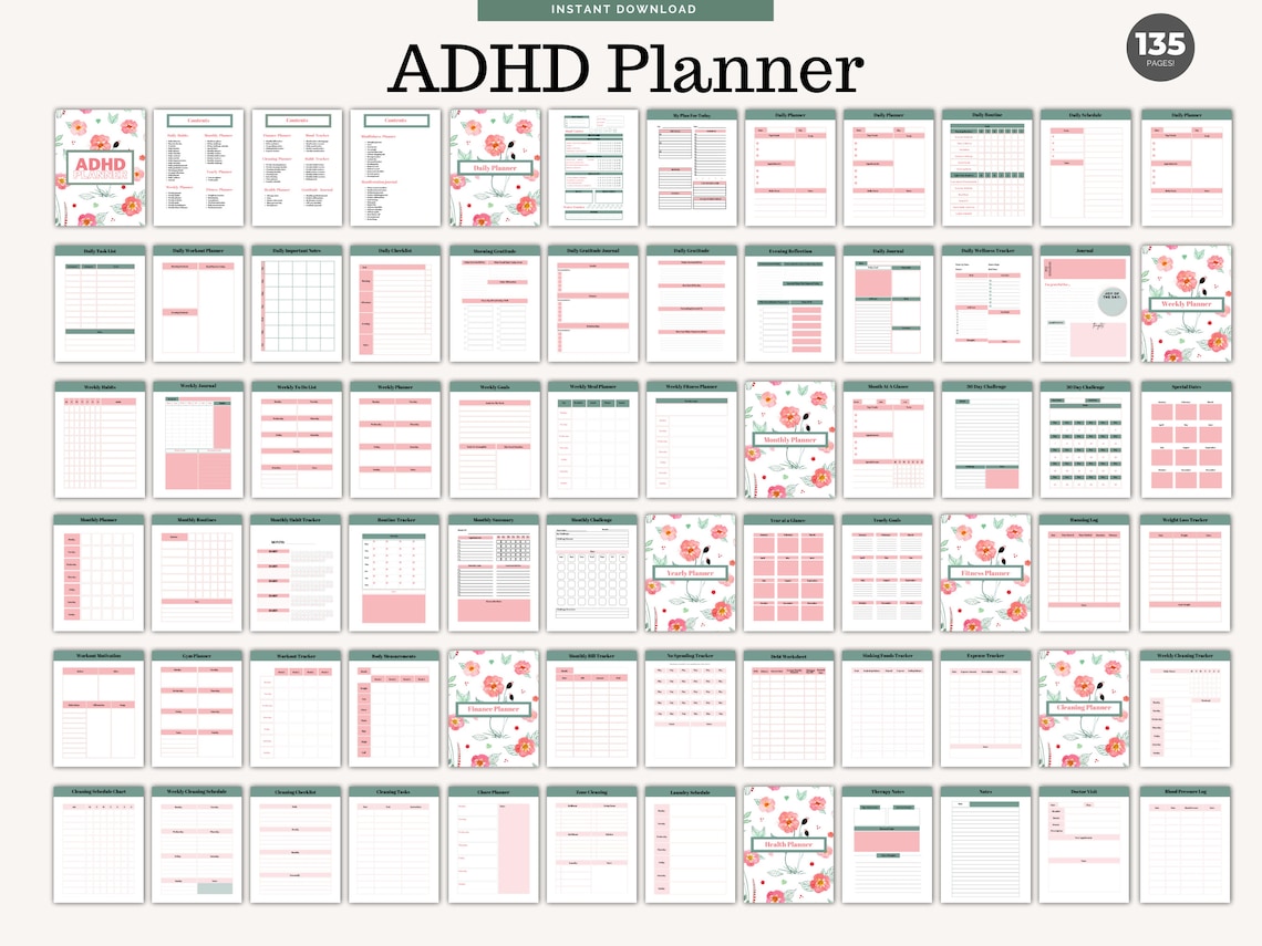 ADHD Planner Adhd Adhd Planner Printable Adhd Journal Adhd - Etsy