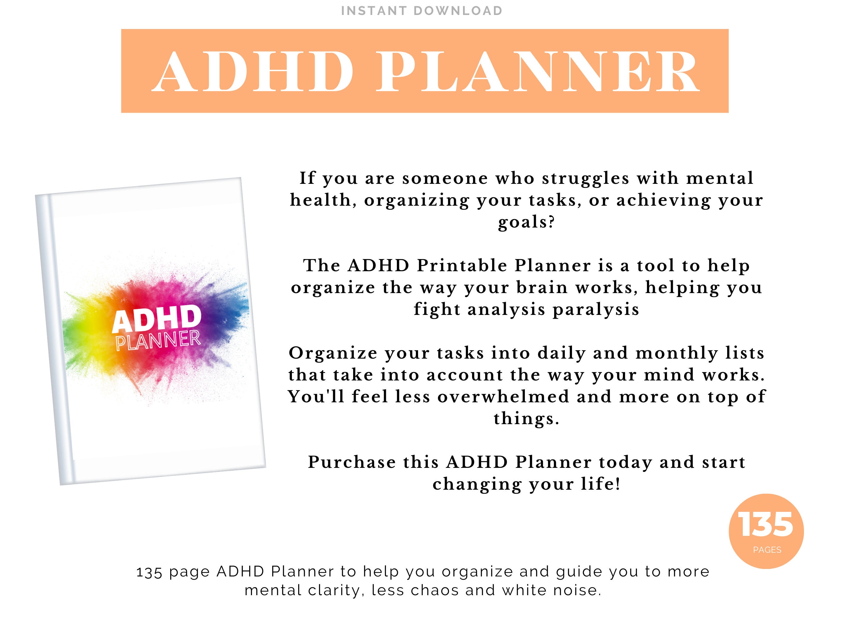 ADHD Planner, Adhd Planner Printable, ADHD, ADHD Digital Planner, Adhd ...