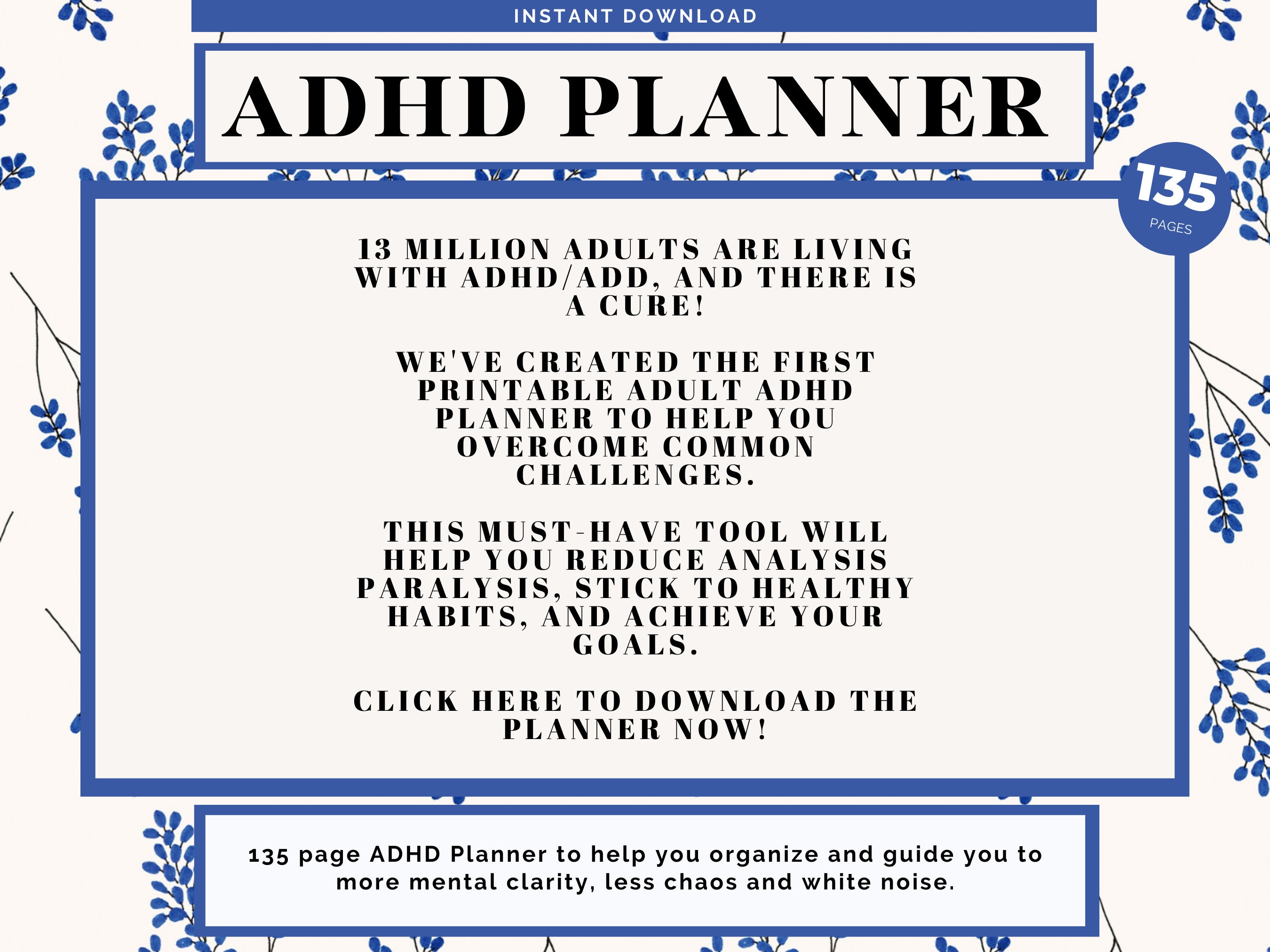 ADHD Planner Adult, ADHD Planner Printable, ADHD Planner, Adhd School ...