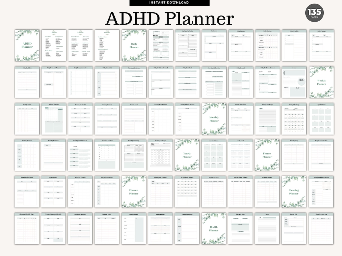 ADHD Planner Adhd Planner Printable ADHD ADHD Digital - Etsy