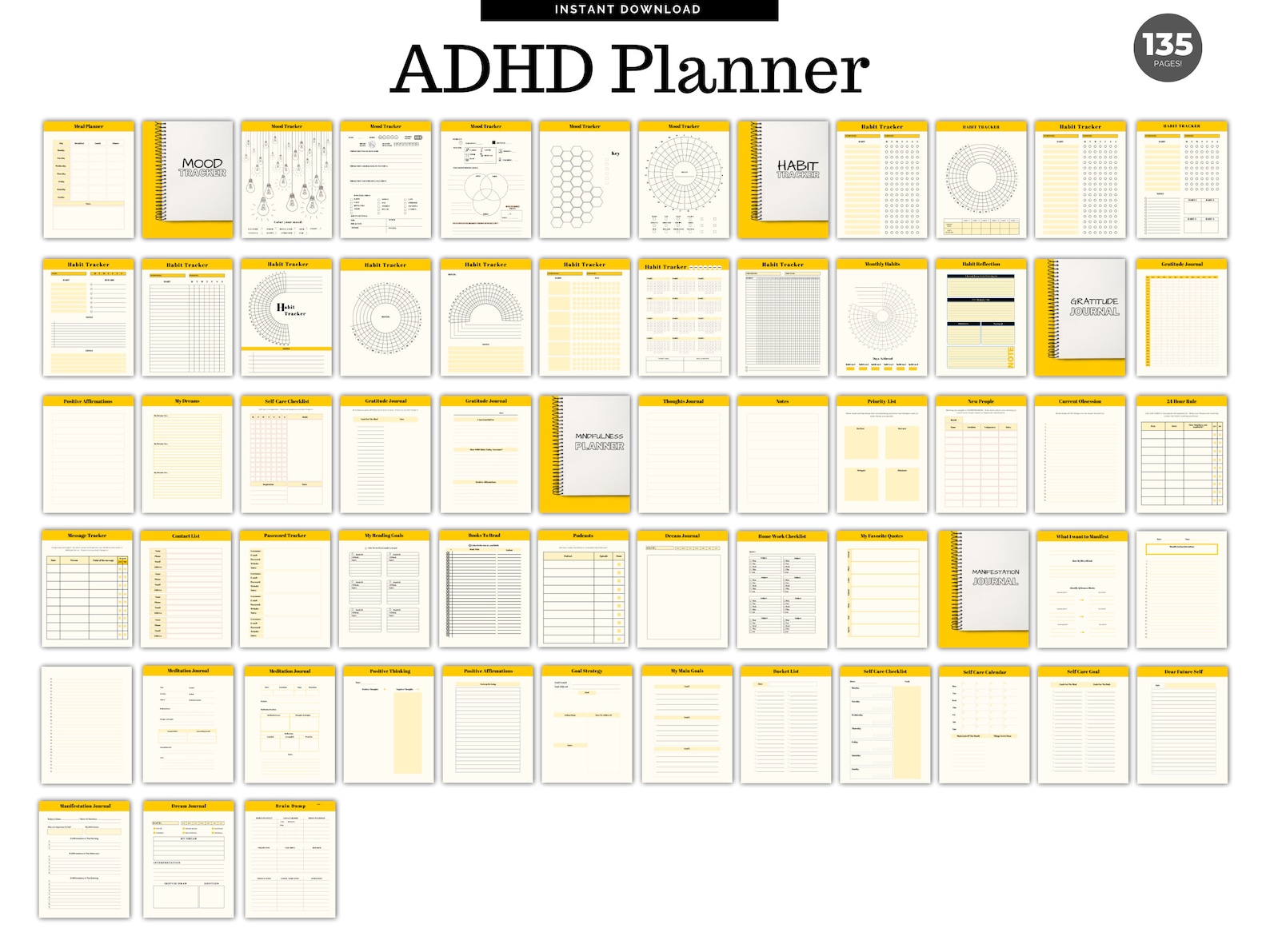 ADHD Planner, Adhd Planner Printable, ADHD, ADHD Digital Planner, Adhd ...