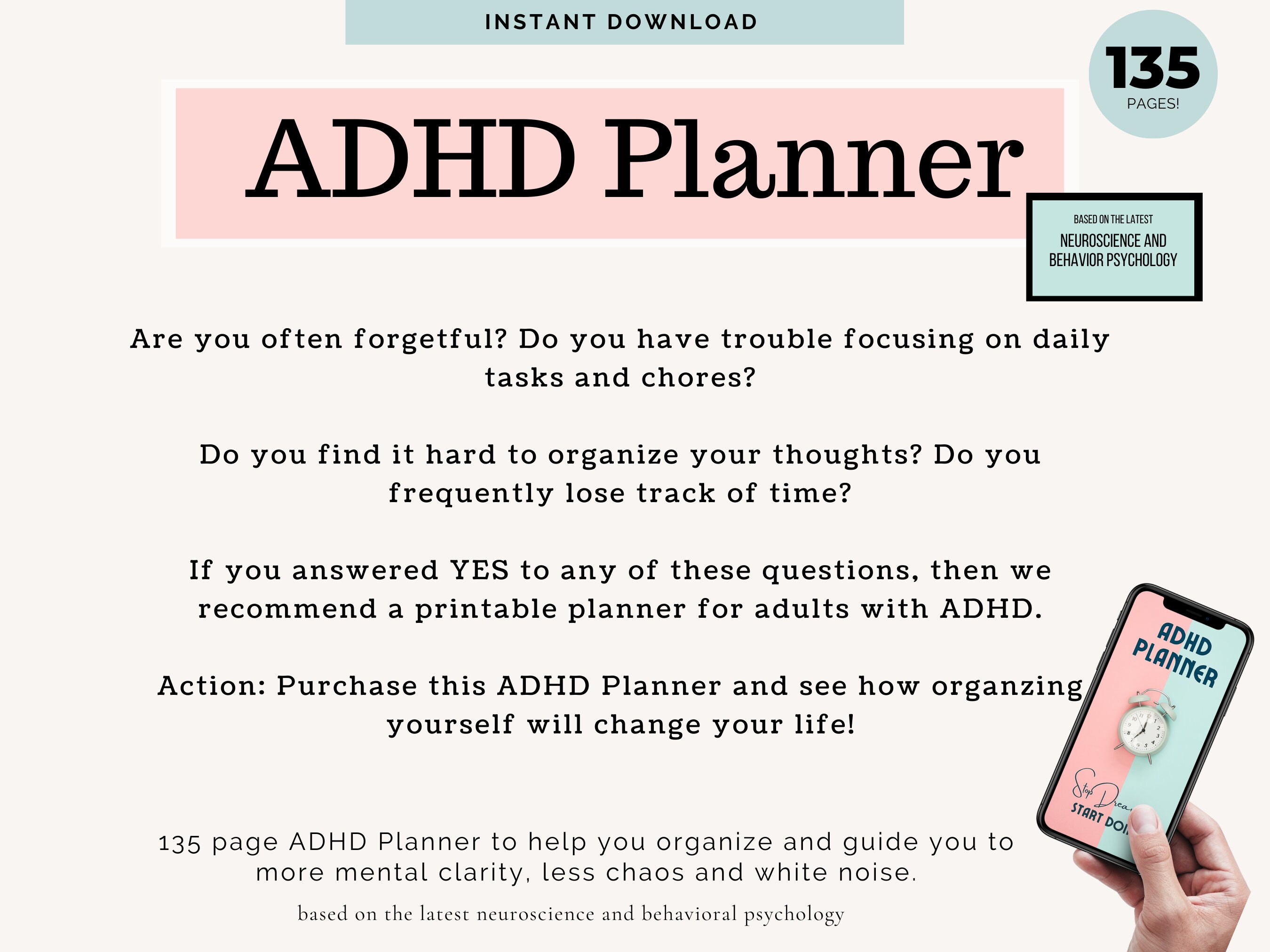 ADHD Planner, Adhd Planner Printable, ADHD, ADHD Digital Planner, Adhd ...