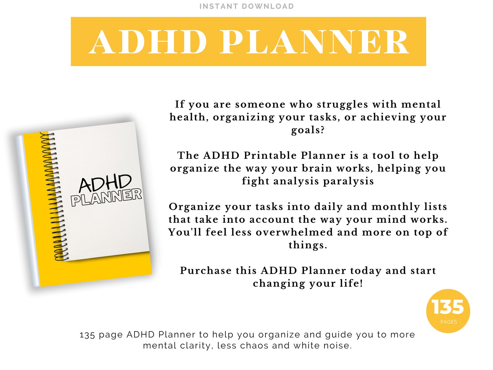 ADHD Planner, Adhd Planner Printable, ADHD, ADHD Digital Planner, Adhd ...