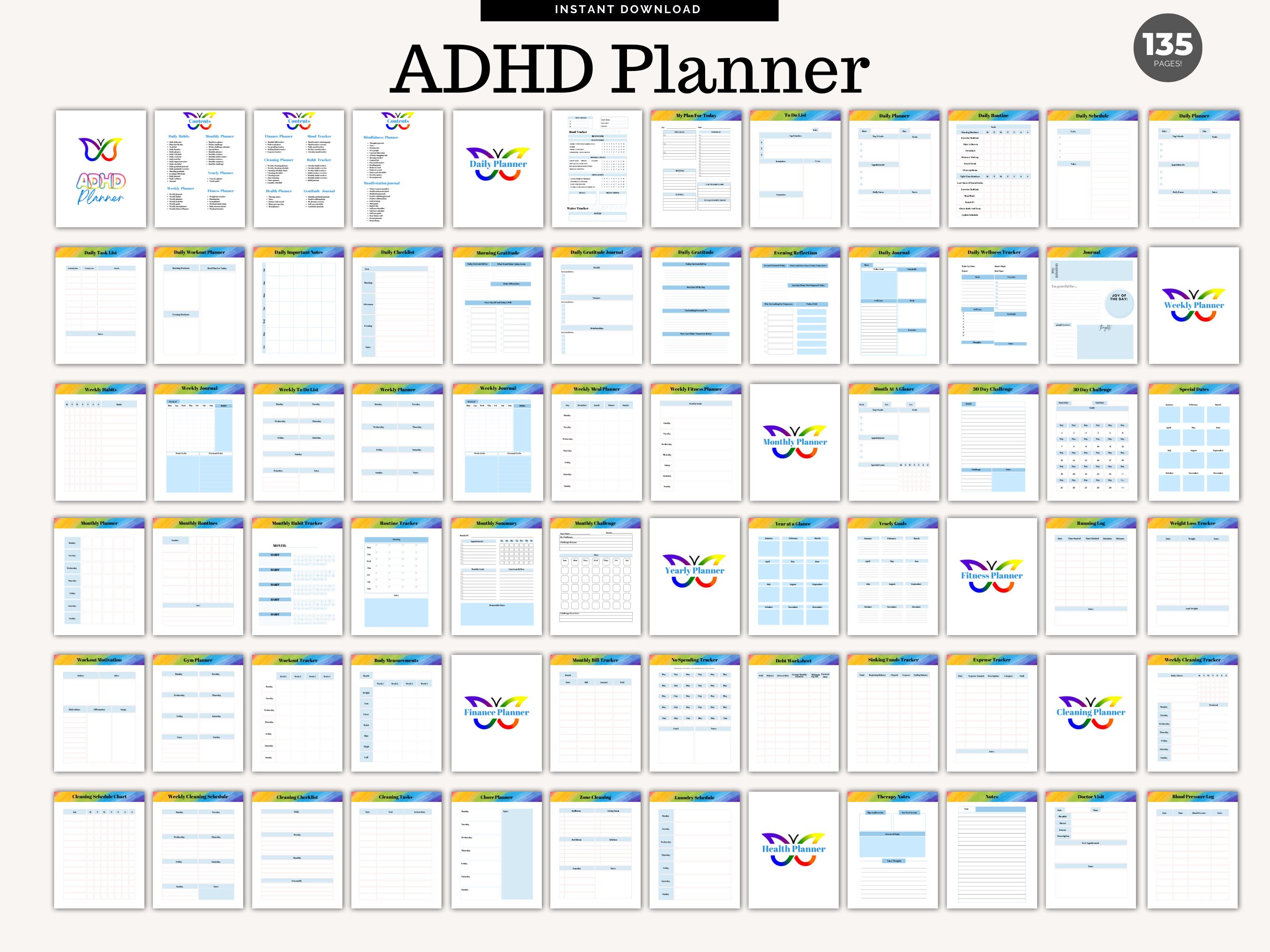 ADHD Planner, Adhd Planner Printable, ADHD, ADHD Digital Planner, Adhd ...