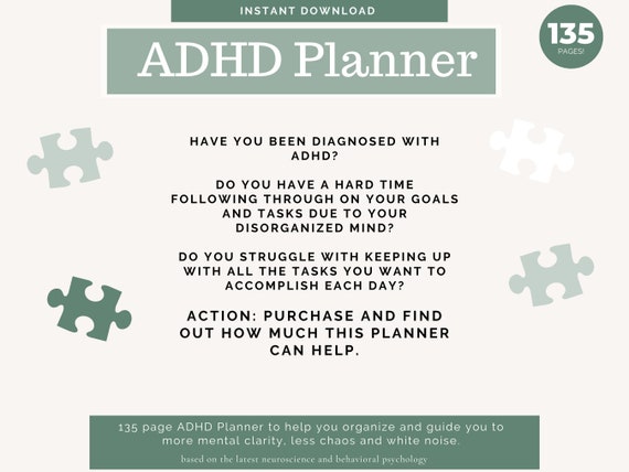 ADHD Planner Adhd Goal Setting Adhd Resources Adhd Planner - Etsy