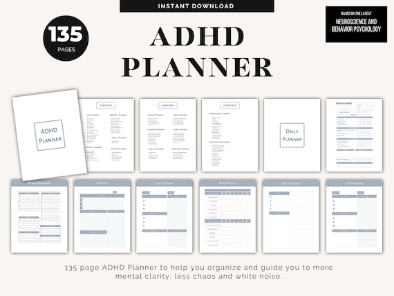 ADHD Planner Adhd Journal Adhd Digital Planner Adhd Planner - Etsy