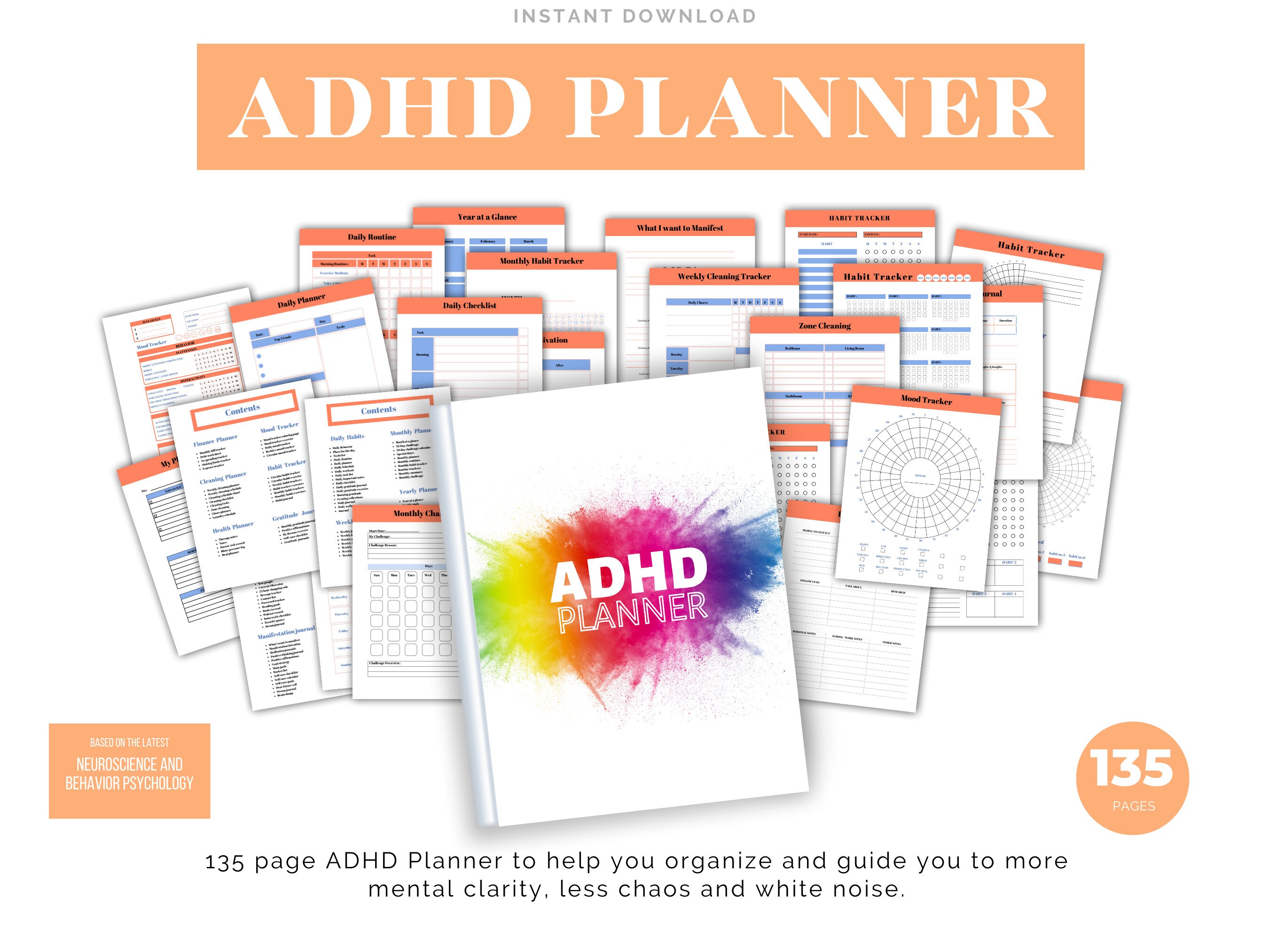 ADHD, ADHD Planner, Adhd Planner Printable, ADHD, Adhd Daily Planner ...