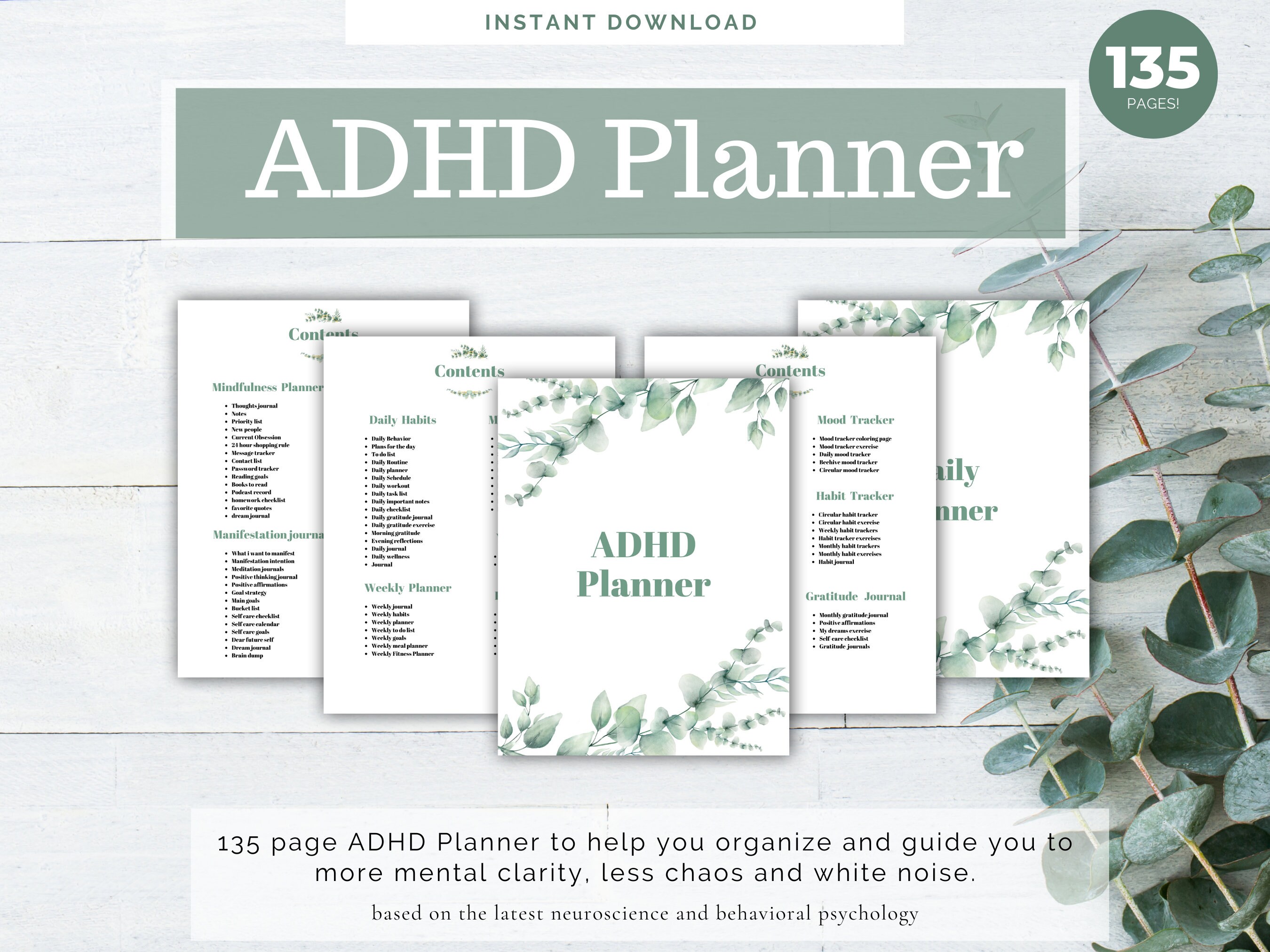 ADHD Planner, Adhd Planner Printable, ADHD, ADHD Digital Planner, Adhd ...