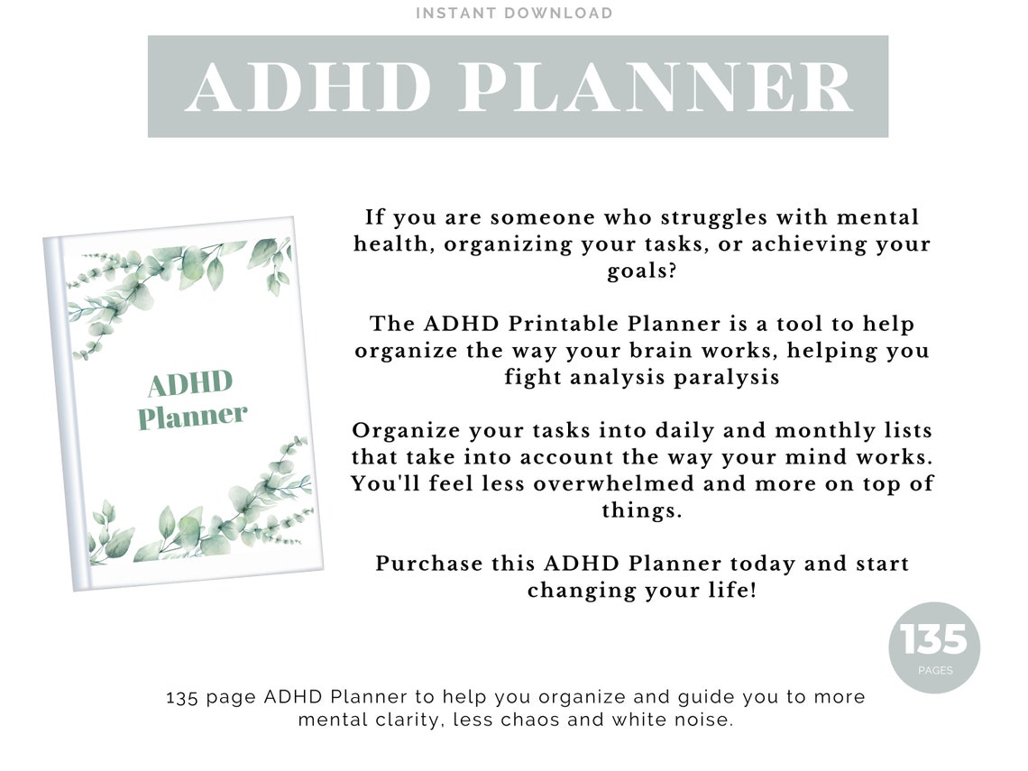 ADHD Planner, Adhd Goal Setting, Adhd Resources, Adhd Planner Adults ...