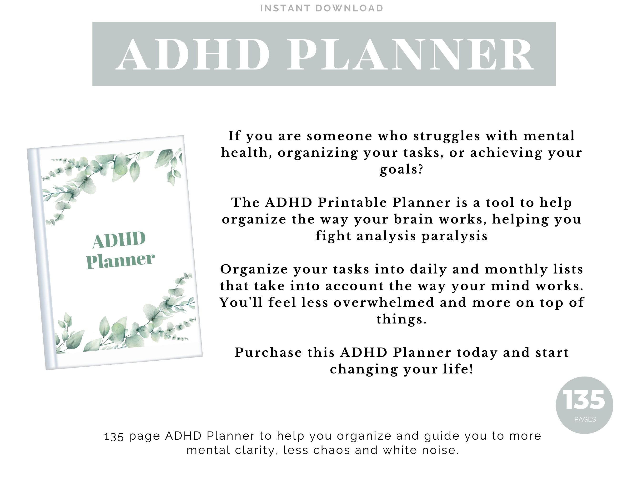 ADHD Planner, Adhd Goal Setting, Adhd Resources, Adhd Planner Adults ...