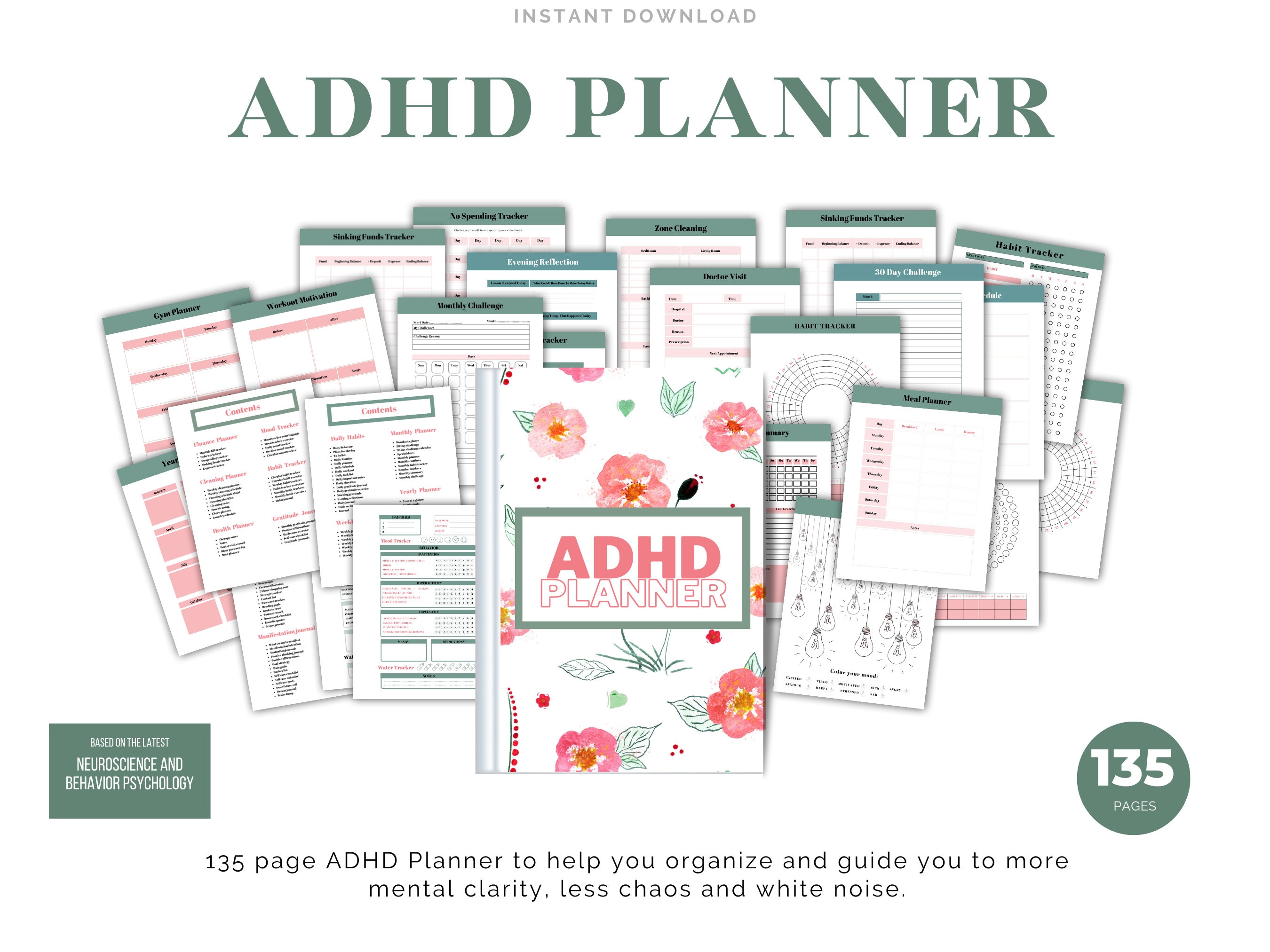 ADHD Planner, Adhd, Adhd Planner Printable, Adhd Journal, Adhd Digital ...