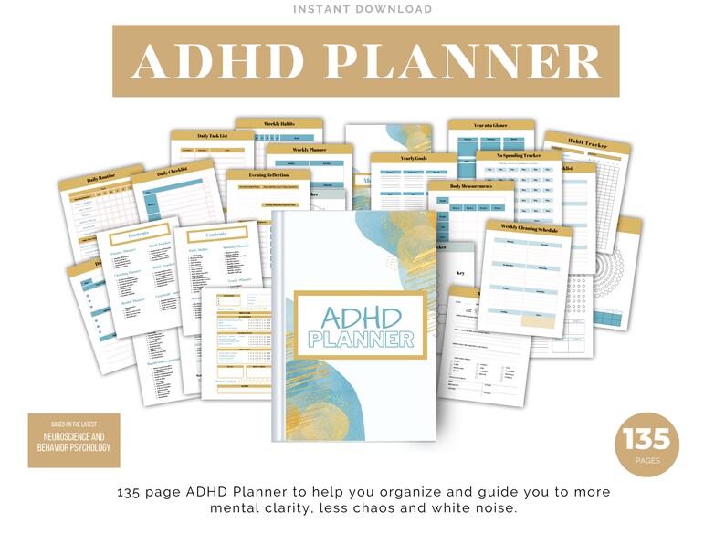 ADHD Planner, Adhd Planner Printable, ADHD, ADHD Digital Planner, Adhd ...